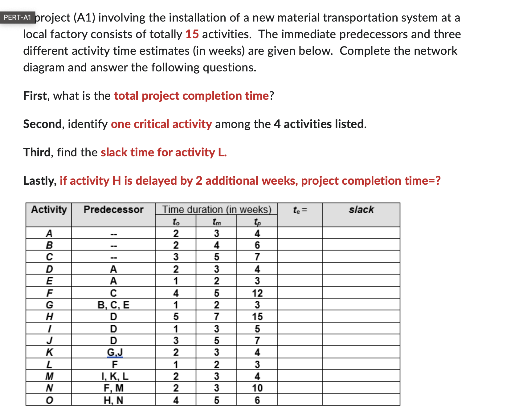 Solved RT-A1 project (A1) involving the installation of a | Chegg.com