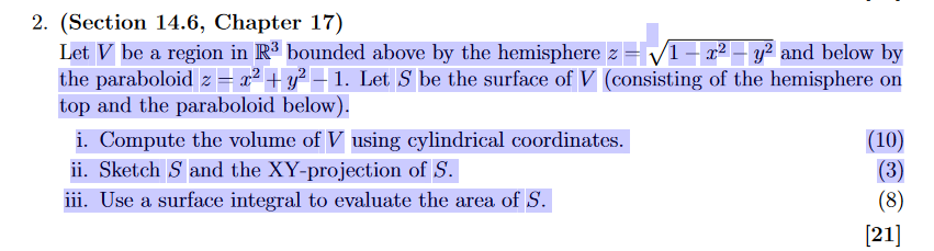 [Solved]: 2. (Section 14.6, Chapter 17 ) Let ( V ) be a