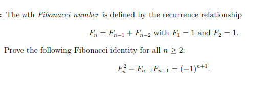 Solved : The nth Fibonacci number is defined by the | Chegg.com