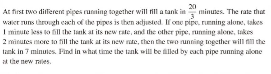 Solved 20 At first two different pipes running together will | Chegg.com