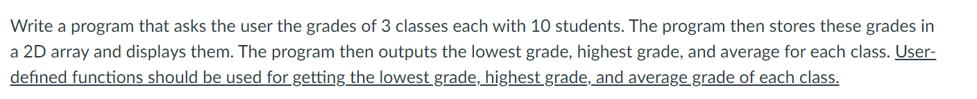 Solved Write a program that asks the user the grades of 3 | Chegg.com