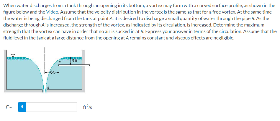 Solved When water discharges from a tank through an opening | Chegg.com
