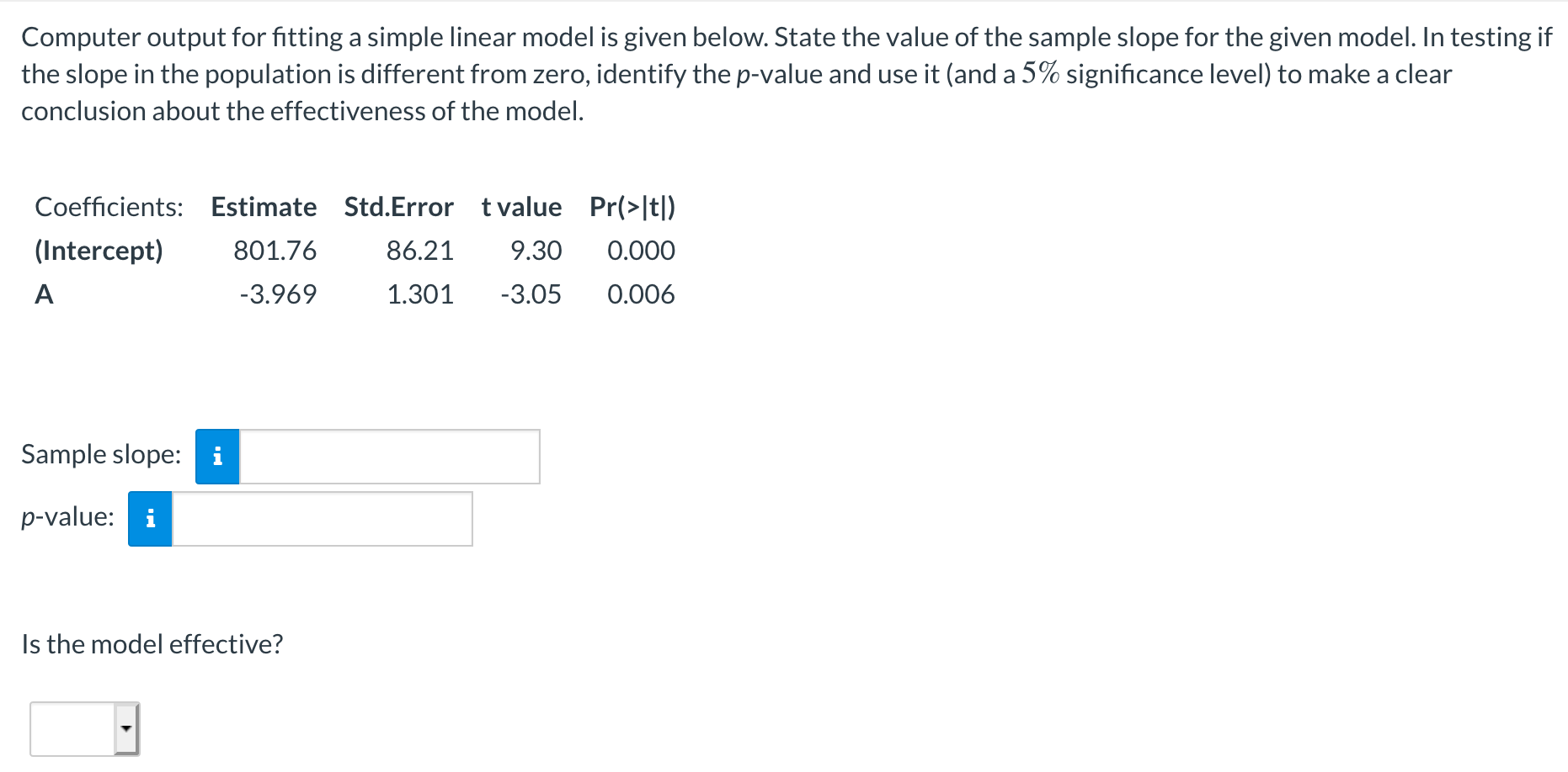 Solved Computer output for fitting a simple linear model is | Chegg.com