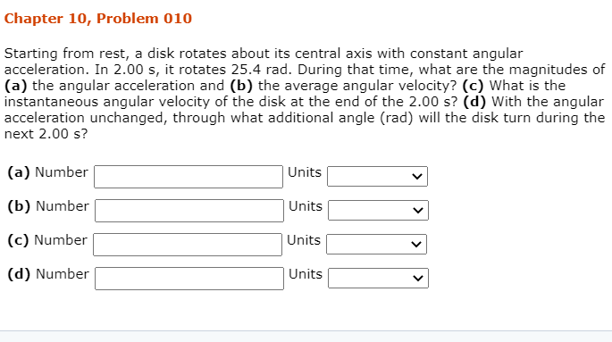 Solved Chapter 10, Problem 004 The angular position of a | Chegg.com