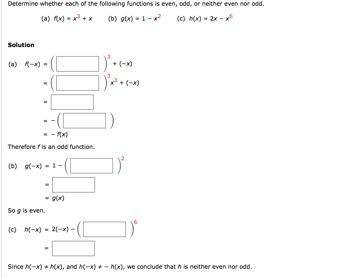 Solved Determine whether each of the following functions is | Chegg.com
