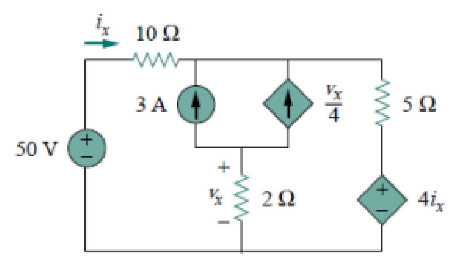 Solved 16) Find the current Ix and voltage Vx in the | Chegg.com