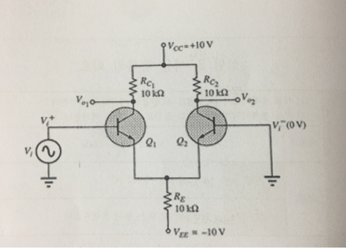 Solved In this circuit, select Q1 or Q2, and calculate the | Chegg.com