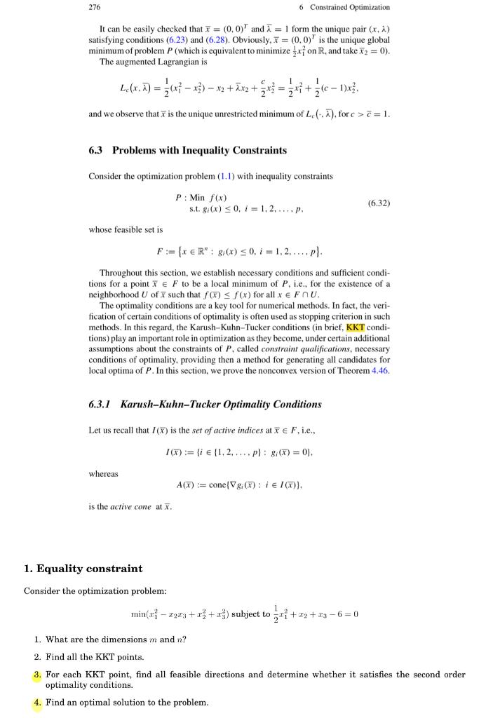278 6 Constrained Optimization As mentioned in | Chegg.com