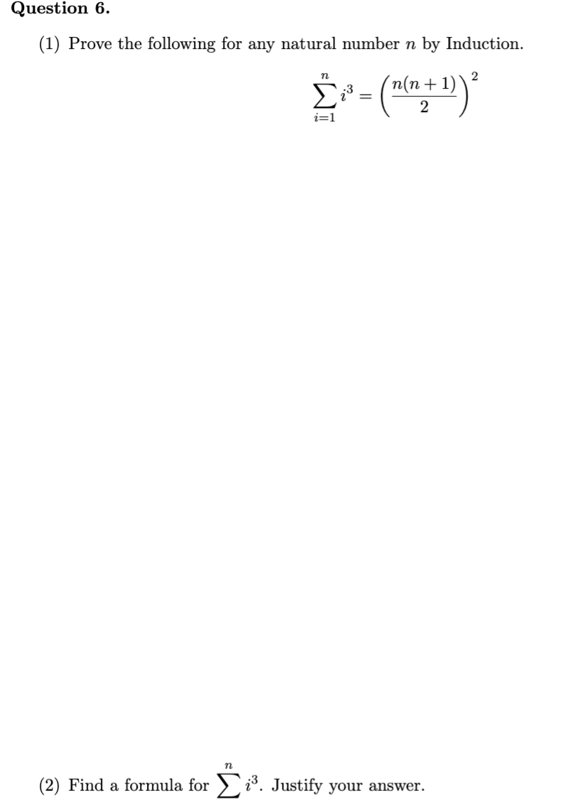 Solved (1) Prove the following for any natural number n by | Chegg.com