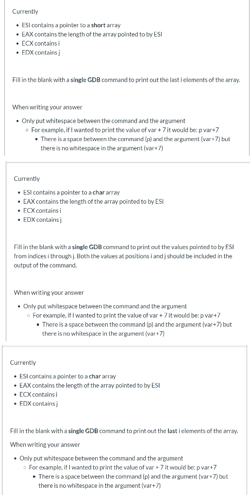 Gdb Commands May I Get An Explanation For The 3
