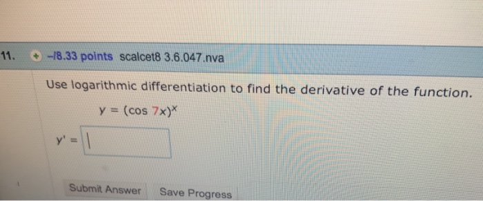 Solved Use logarithmic differentiation to find the | Chegg.com