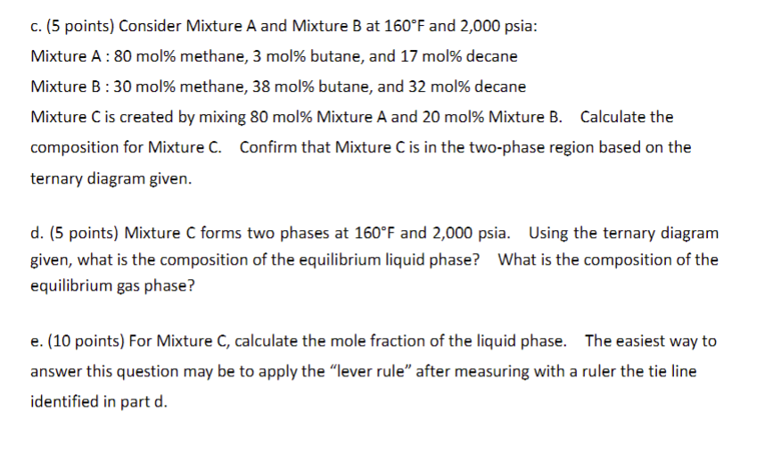 1. (30 points) Using the ternary diagram given below | Chegg.com