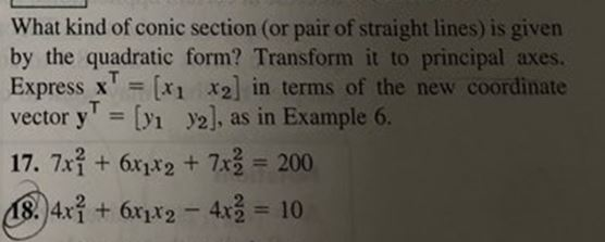 Solved What kind of conic section (or pair of straight | Chegg.com