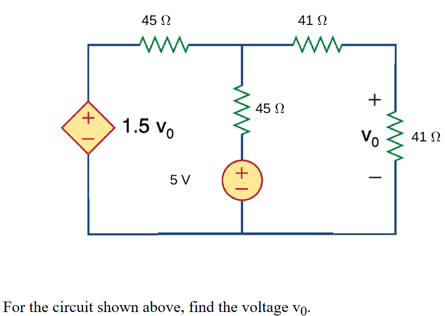 Solved For the circuit shown above, find the voltage v0. | Chegg.com