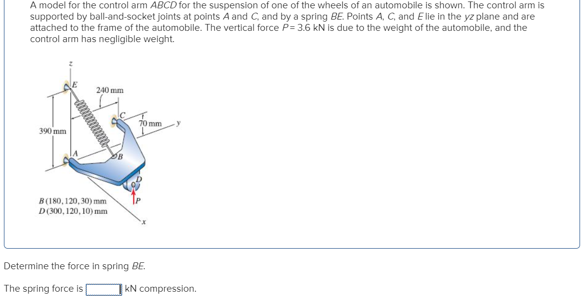 Solved A model for the control arm ABCD for the suspension | Chegg.com