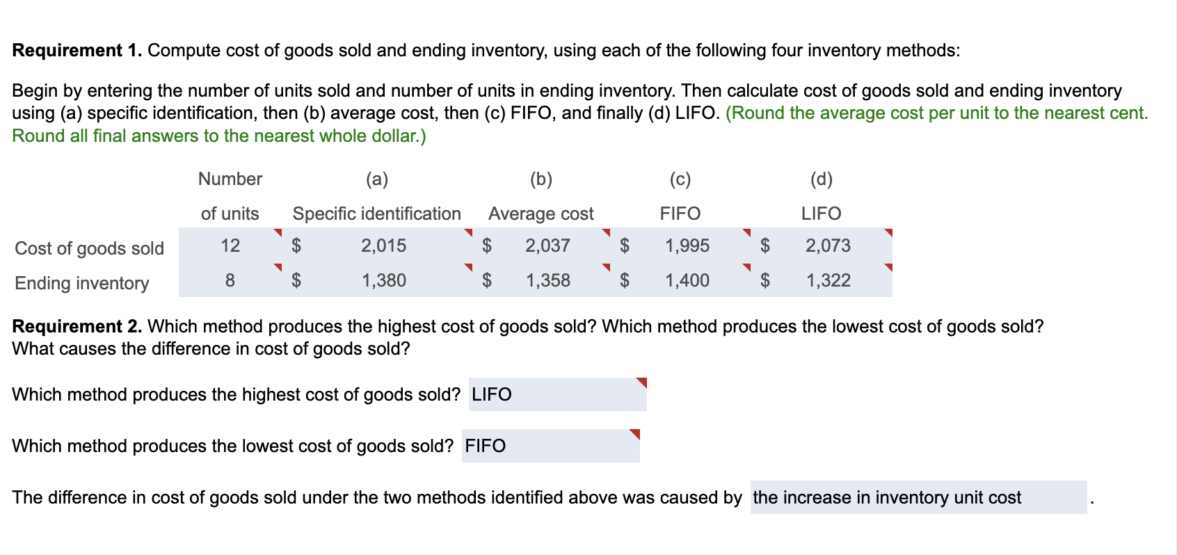 Could you complete the first chart with the info on | Chegg.com