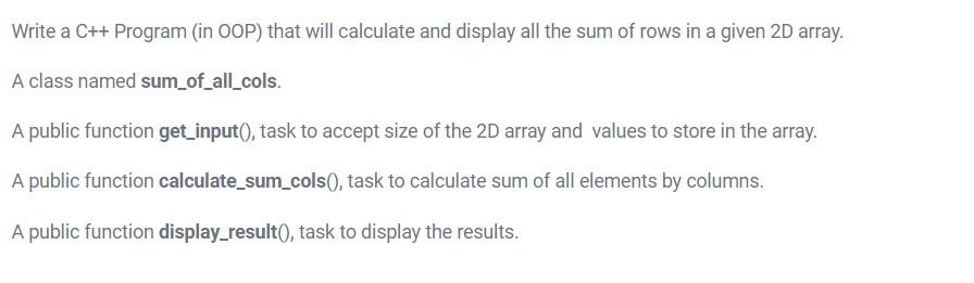 Solved Write A C Program In Oop That Will Calculate And 1247