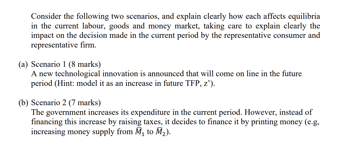 Solved 2 Let Us Consider The Monetary Intertemporal Model
