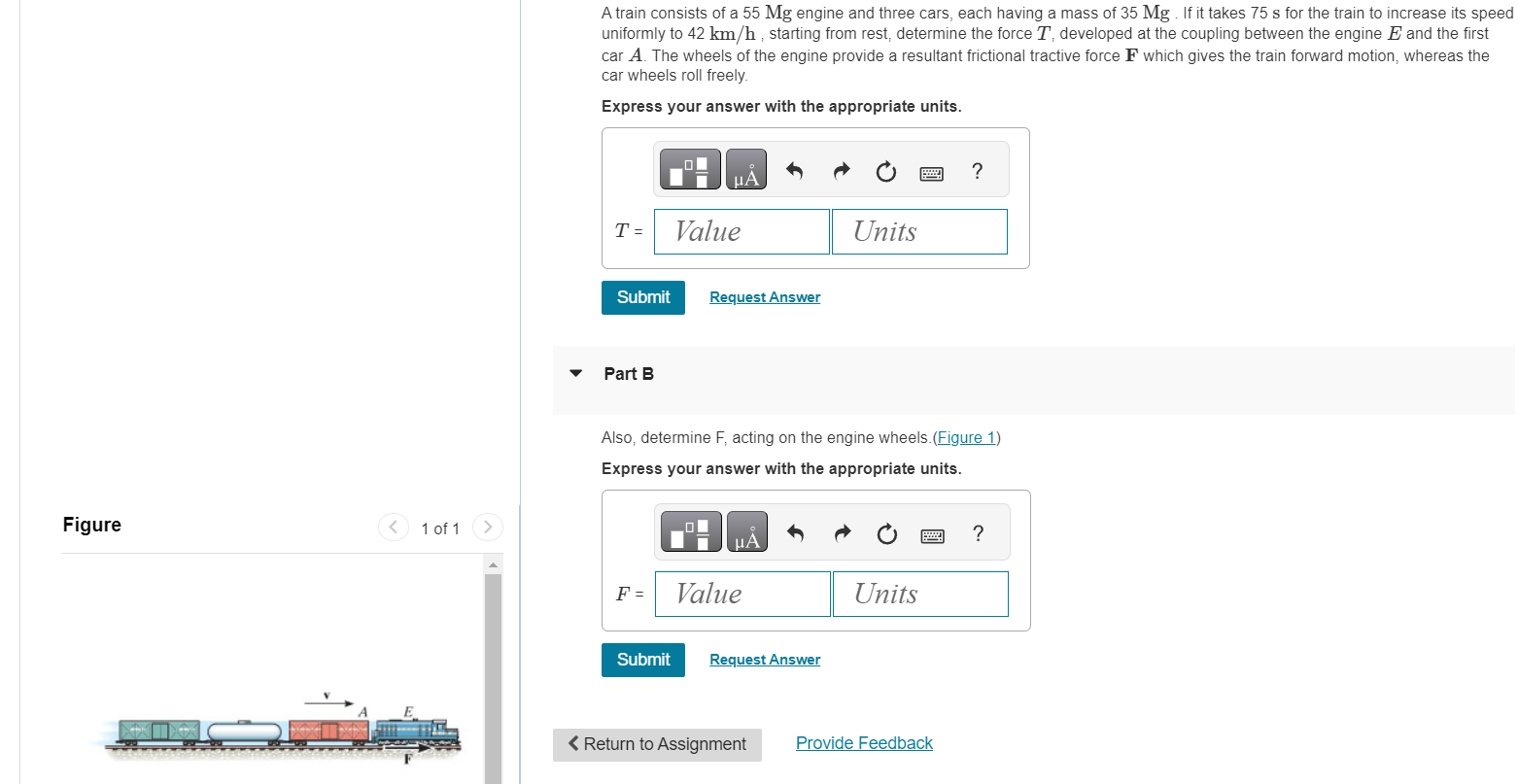 Solved A train consists of a 55Mg ﻿engine and three cars, | Chegg.com