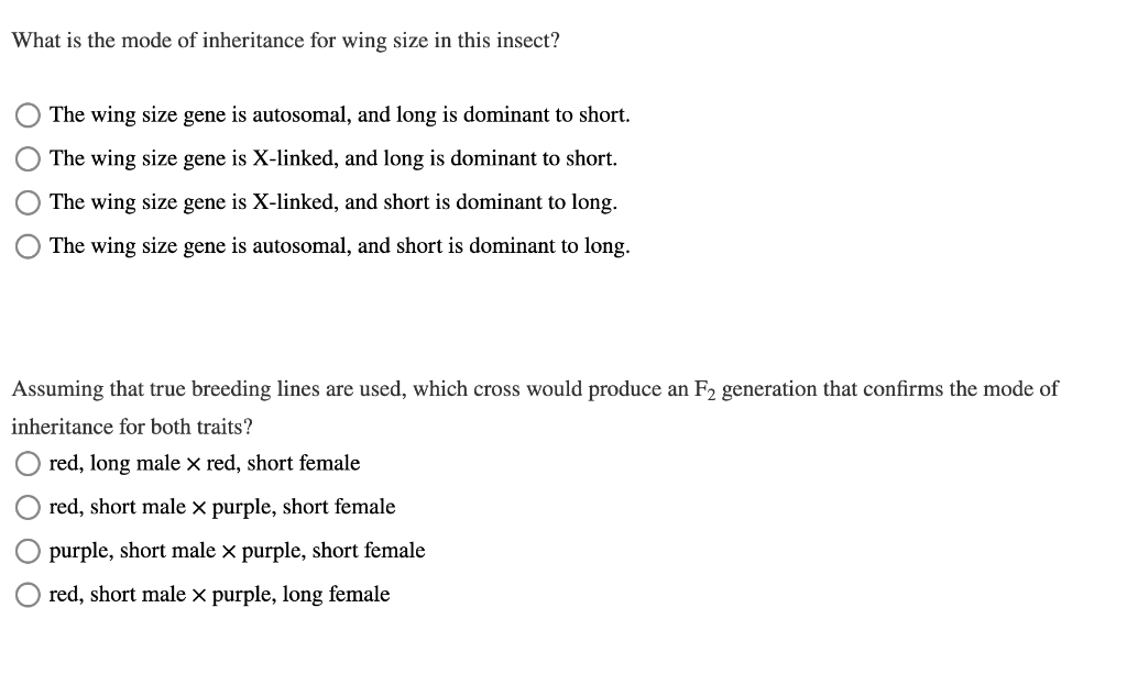 Solved In a hypothetical insect species, eye color may be | Chegg.com