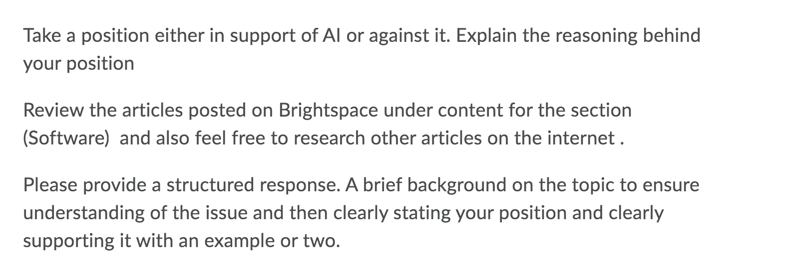 Solved Take a position either in support of Al or against | Chegg.com