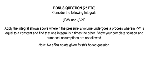 Solved BONUS QUESTION (25 PTS) Consider the following | Chegg.com