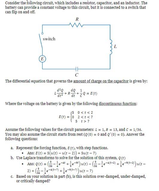 Solved Consider the following circuit, which includes a | Chegg.com