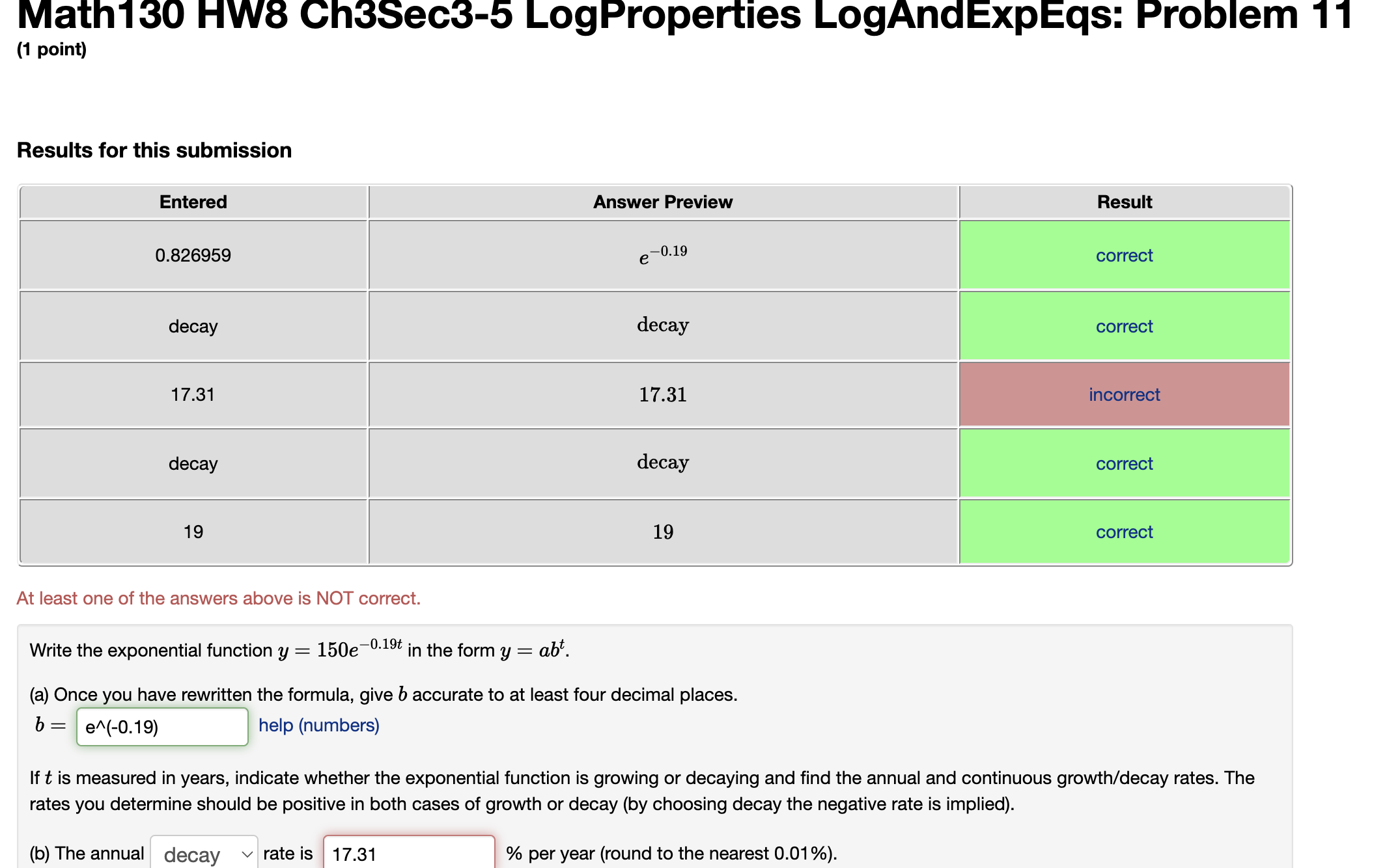 Solved Math130 ﻿HW8 ﻿Ch3Sec3-5 ﻿LogProperties LogAndExpEqs: | Chegg.com