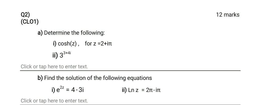 Solved 12 marks Q2) (CLO1) a) Determine the following: i) | Chegg.com