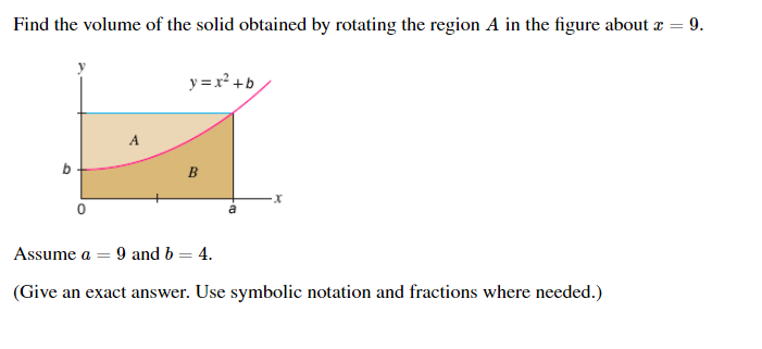 Solved Find the volume of the solid obtained by rotating the | Chegg.com
