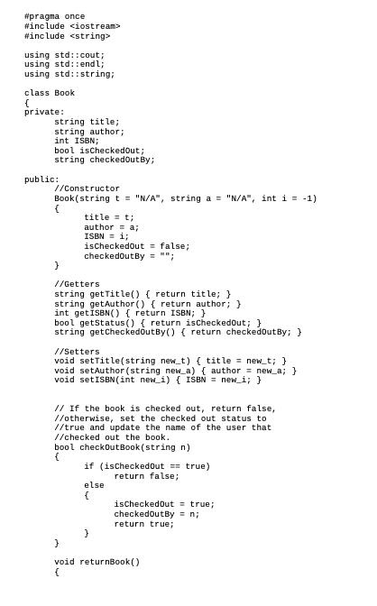 Solved I have a C++ assignment about Managing Books in a | Chegg.com