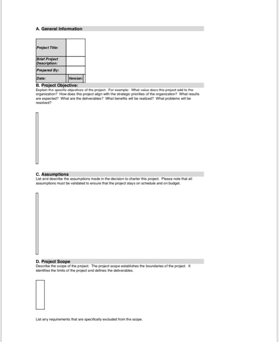 Solved A. General Information Project Title: Brief Project | Chegg.com
