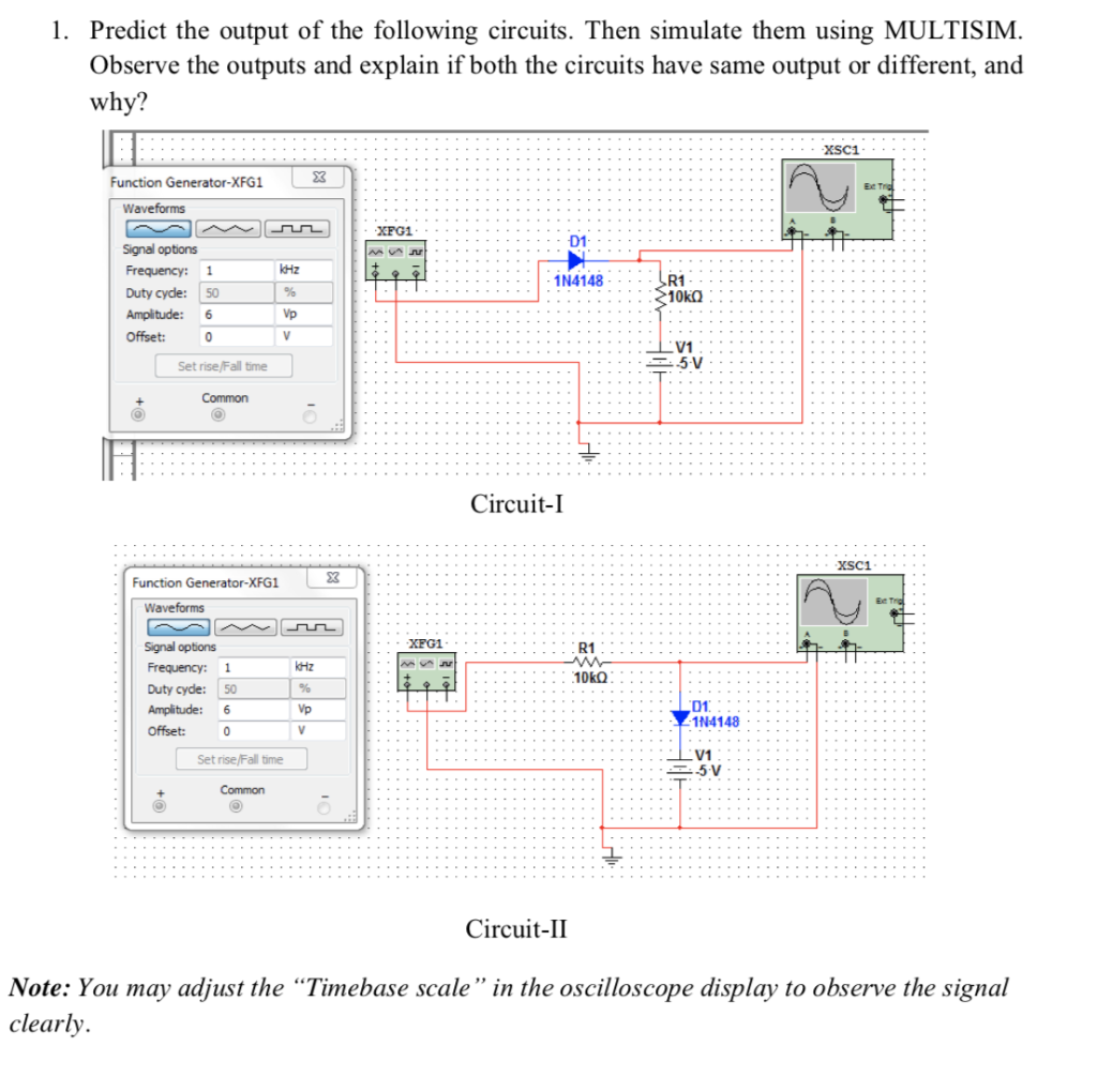 Solved 1. Predict the output of the following circuits. Then | Chegg.com