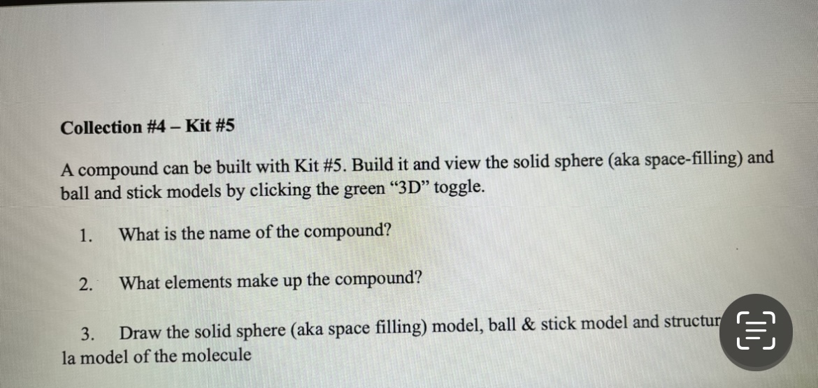 A compound can be built with Kit \#4. Build it | Chegg.com