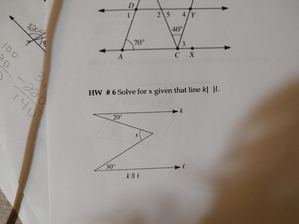 Solved HW # 6 Solve for × given that line k∣∣l. | Chegg.com