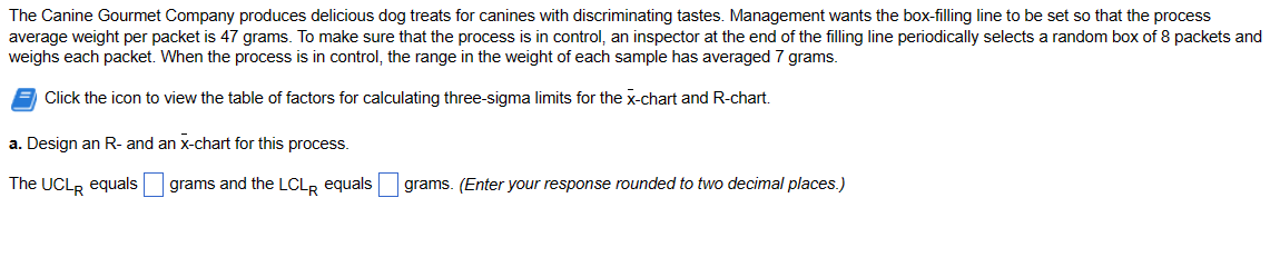 Solved The Canine Gourmet Company produces delicious dog | Chegg.com