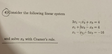 Solved 4) Consider the following linear system | Chegg.com