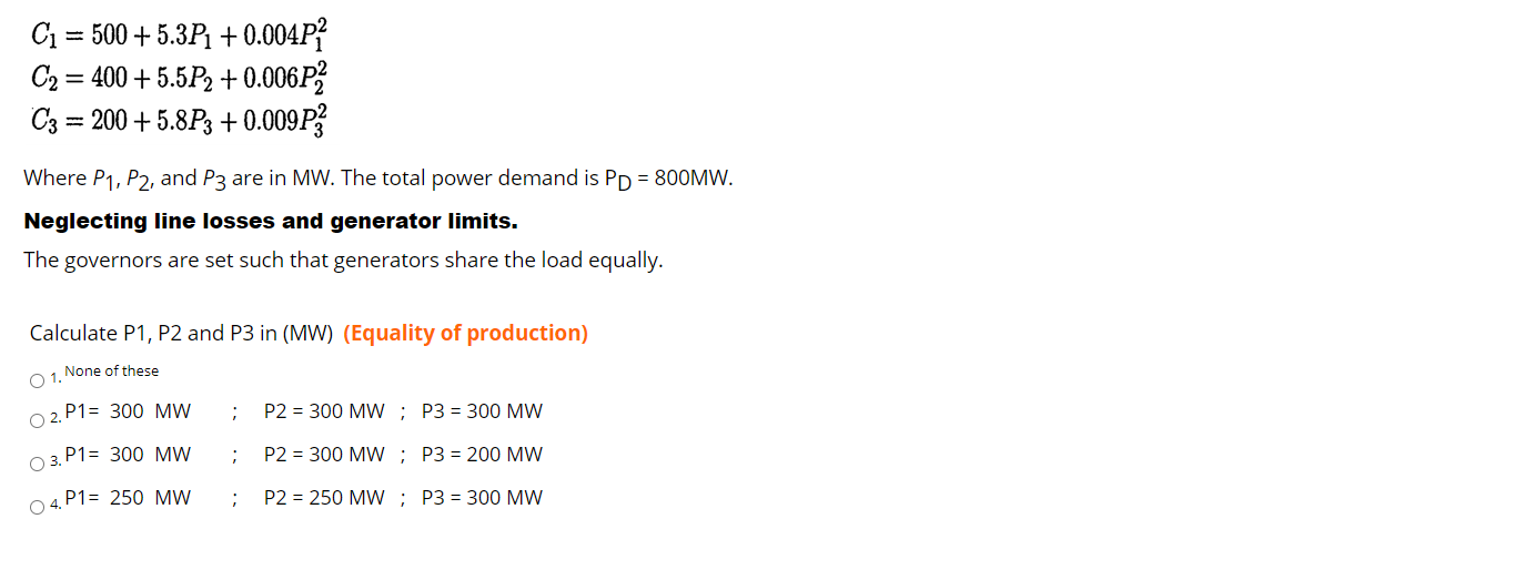 Solved C - 500 + 5.3P1 +0.004P Cz = 400 +5.5P2 +0.006P2 Cz = | Chegg.com