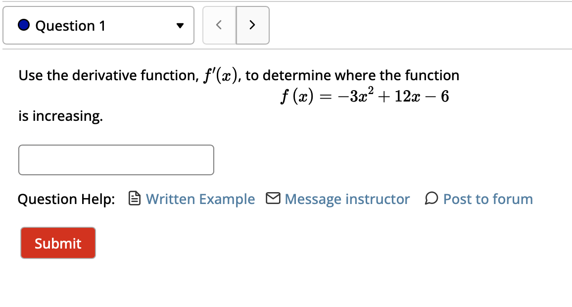 Solved Use the derivative function, f′(x), to determine | Chegg.com