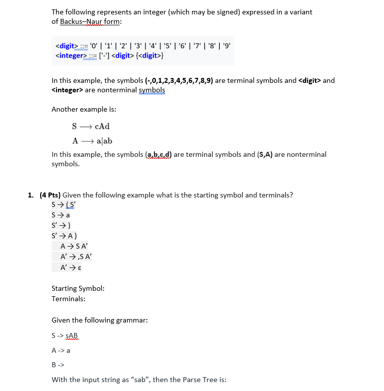 Solved The following represents an integer (which may be | Chegg.com