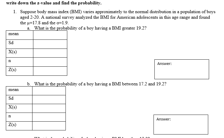 Solved write down the z-value and find the probability. 1. | Chegg.com