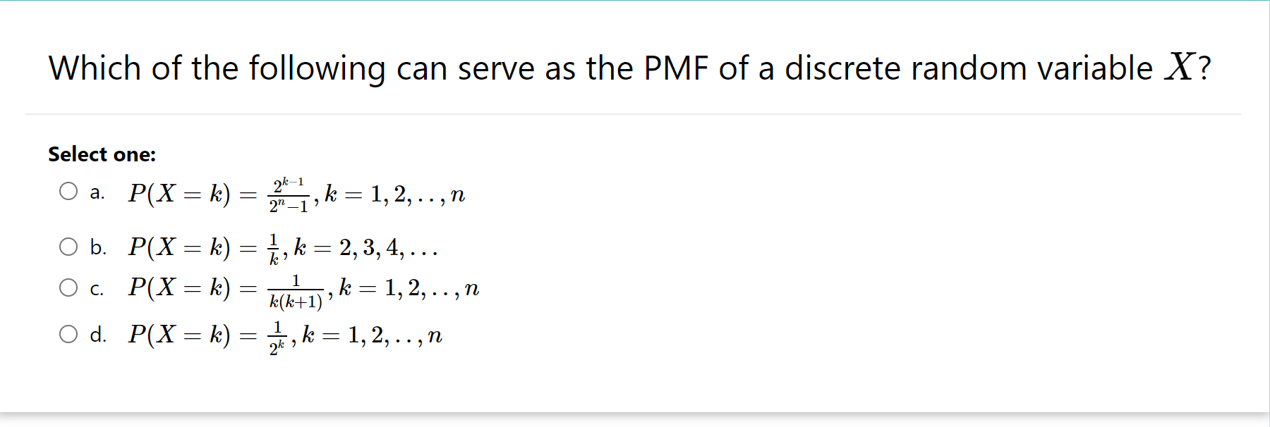 Solved Which of the following can serve as the PMF of a | Chegg.com
