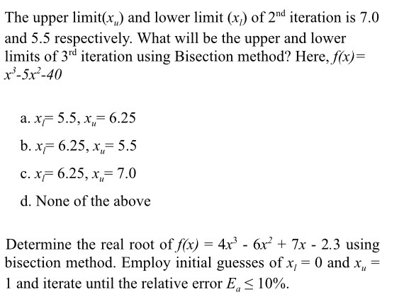 Solved The upper limit(x_u) and lower limit (x_1) of 2^nd | Chegg.com
