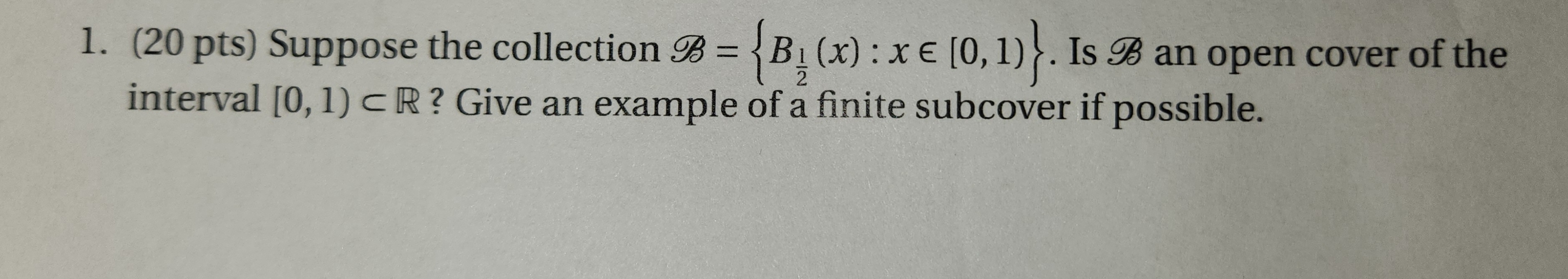Solved (Note: B ½ (x) is an open ball with radius ½ centered | Chegg.com