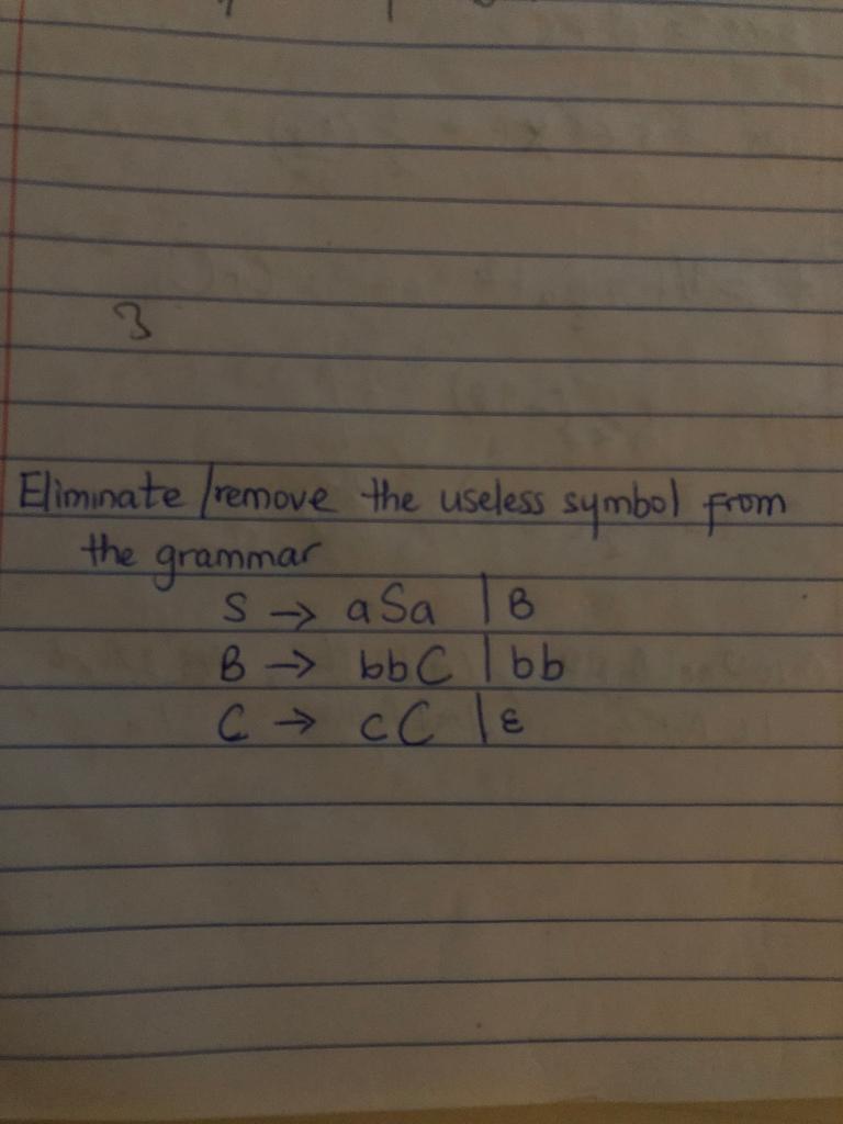 Solved 3 Eliminate (remove the useless symbol from the | Chegg.com