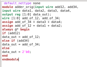 Solved 1. The following code requires two 2-bit adders. | Chegg.com