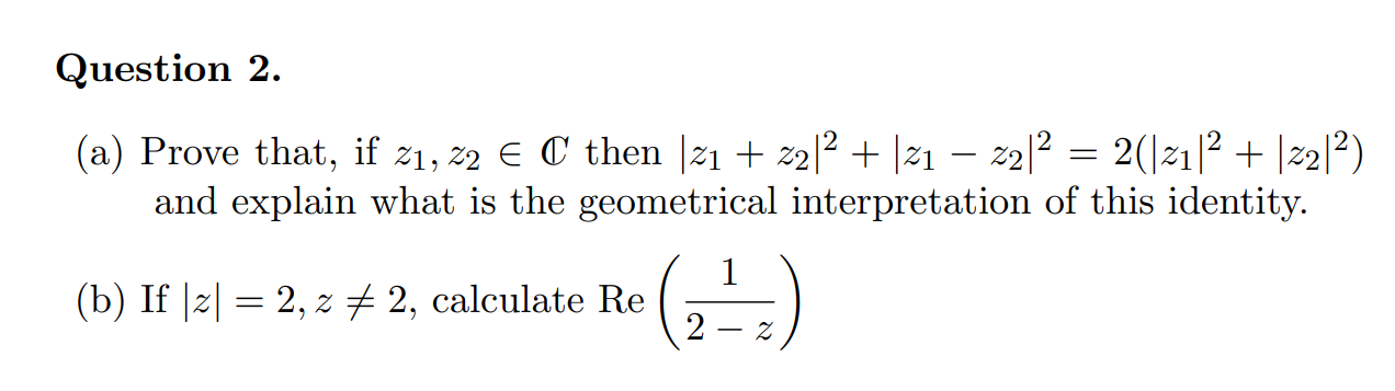 Solved (a) Prove that, if z1,z2∈C then | Chegg.com