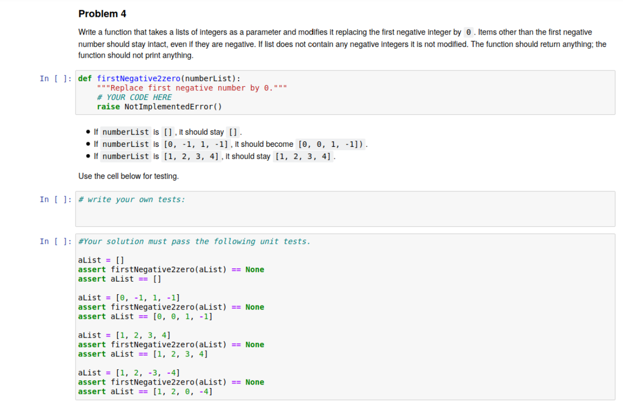 Solved Problem 4 Write a function that takes a lists of | Chegg.com