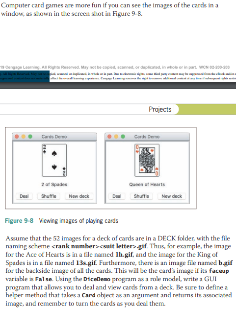 Using DiceDemo program as a role model, write a GUI | Chegg.com