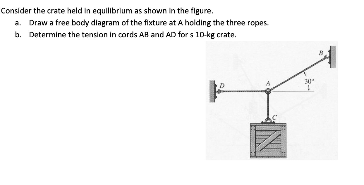 Solved Consider the crate held in equilibrium as shown in | Chegg.com